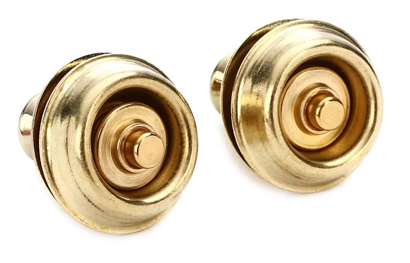 Dunlop Straplok Dual Design Strap Retainer System - Brass | Reverb