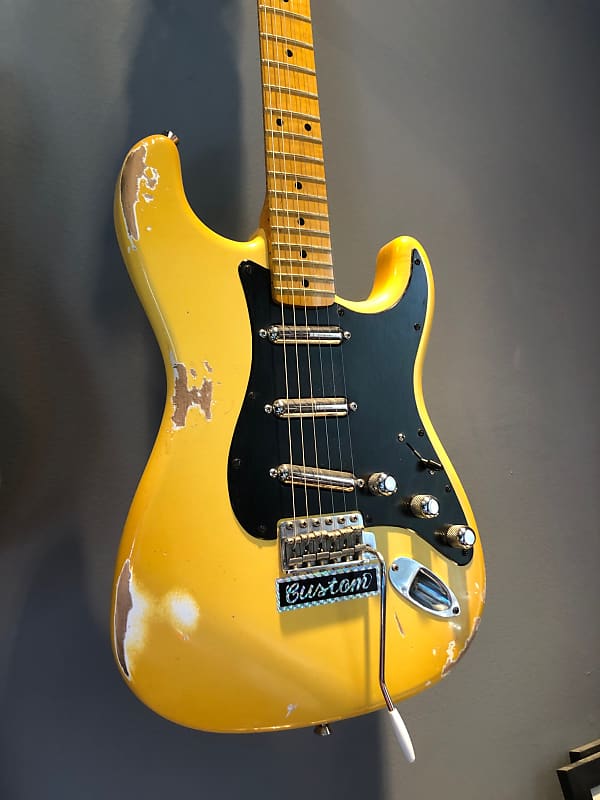 Fender Licensed Relic Yellow SRV Stratocaster | Reverb