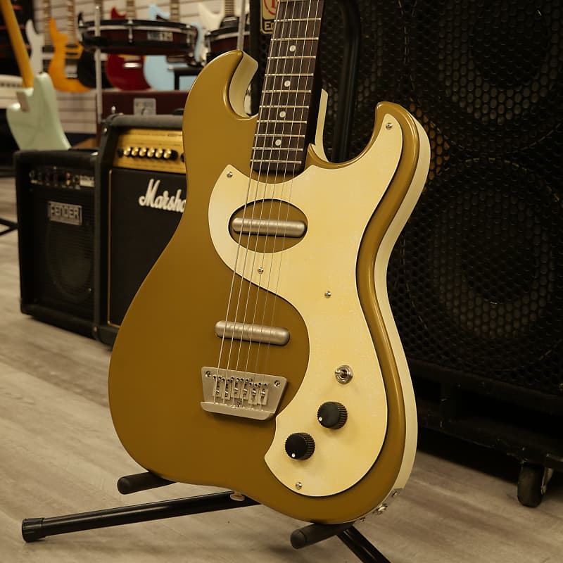 Danelectro Dano 63' Reissue Baritone Guitar Gold w/ Case | Reverb