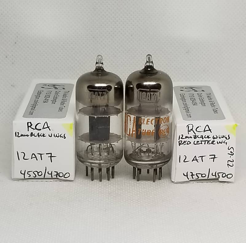RCA 12AT7 Black Plate Well Matched Pair (5.2%) NOS 12AT7 | Reverb