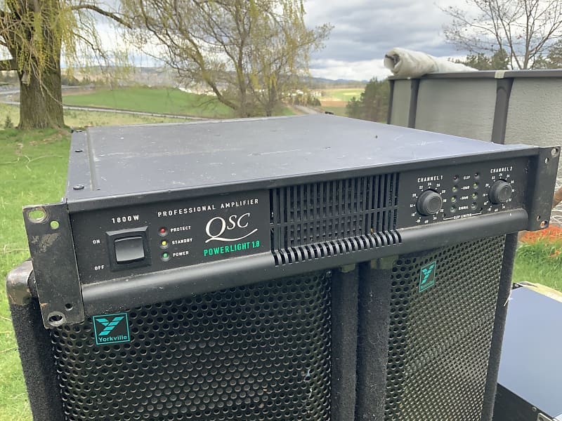 Qsc Powerlight 1.8 Black 1800w power amp | Reverb
