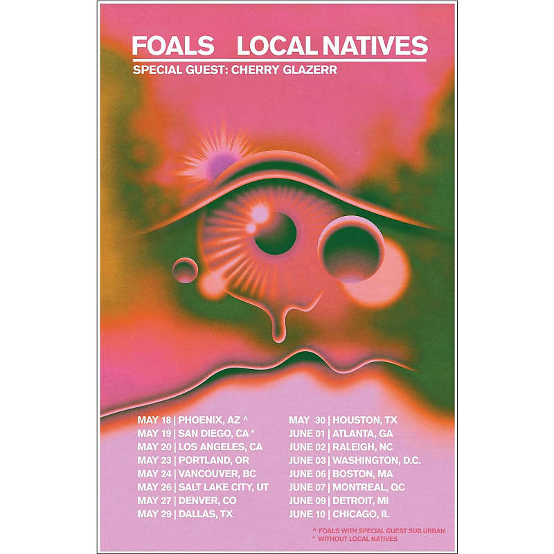 FOALS | LOCAL NATIVES | Cherry Glazer 2020 Tour Ltd Ed New | Reverb