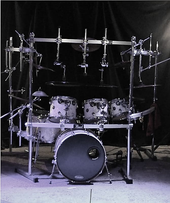 DW performance white marine montée en double rack | Reverb