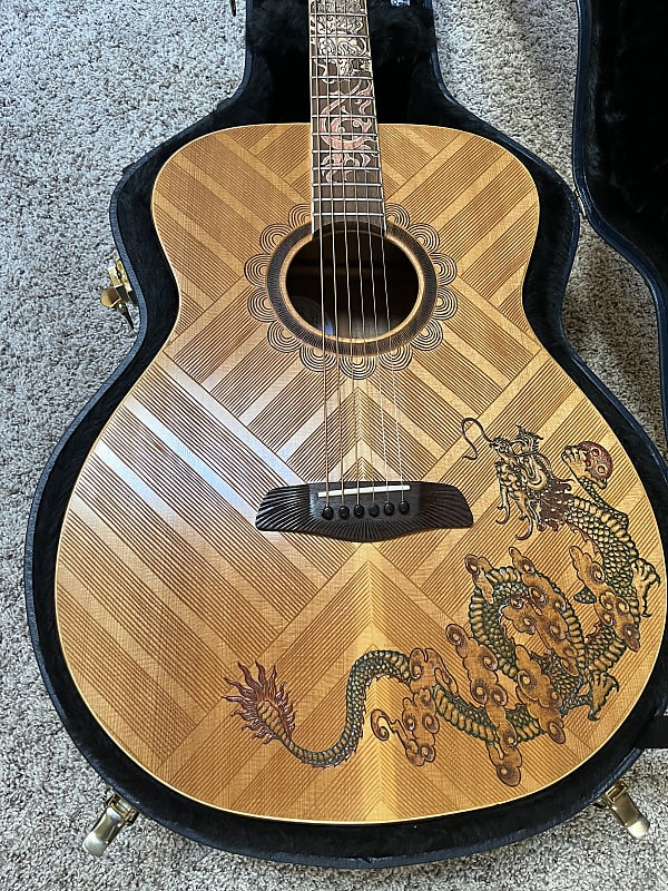 Blueberry Hand-carved Dragon Baritone 2011 - Natural | Reverb