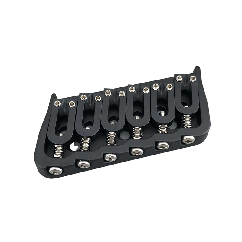 6-String Multi-Scale Guitar Bridge - Black | Reverb