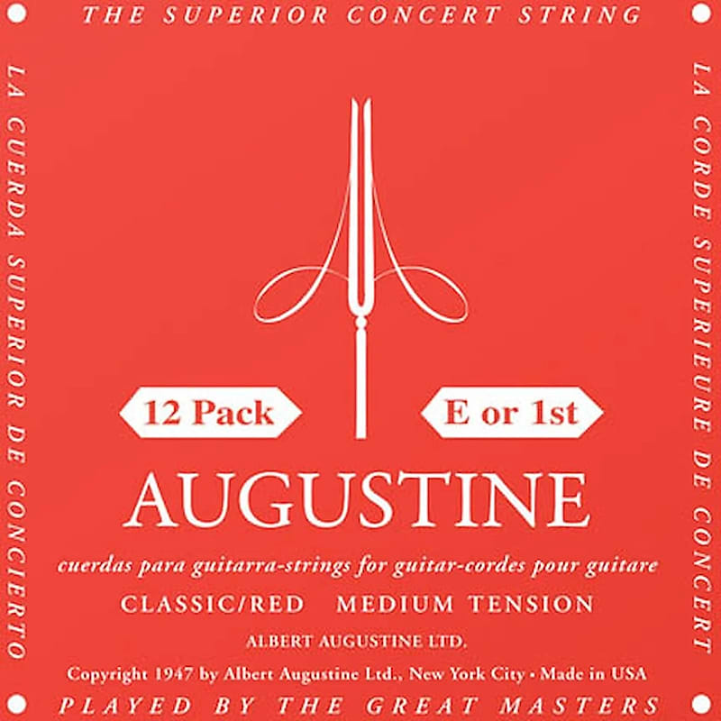 Classic/Red - Medium Tension Nylon Guitar Strings - Augustine | Reverb