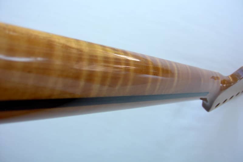 Curly Flame Roasted Maple Stratocaster Guitar Neck | Reverb