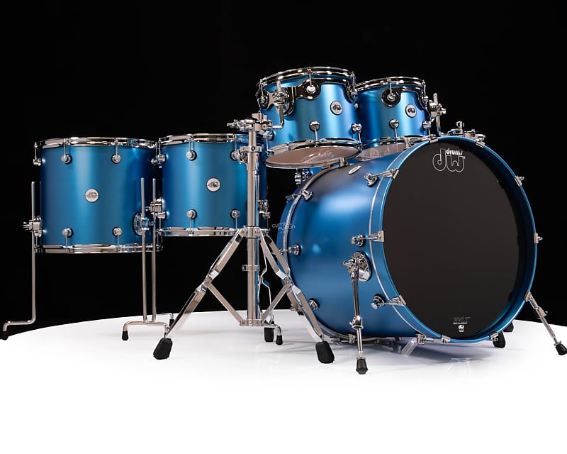 DW Design Series 6pc Kit - Aqua Metallic, CymbalFusion.com | Reverb