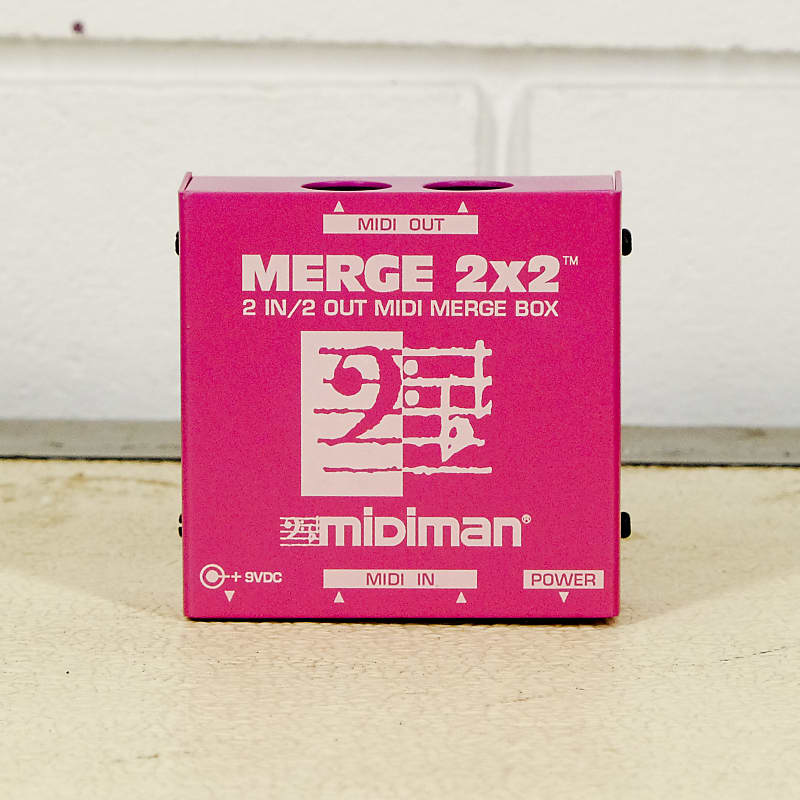 Midiman Merge 2x2 Midi Merge Box - Hot Pink | Reverb
