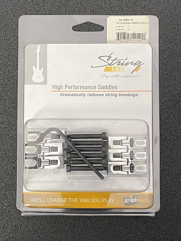 Graph Tech PG-0080-C6 Chrome Floyd Rose String Saver Saddles | Reverb