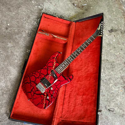 Jackson Charvel Charvette c 1986 - Red crackle original | Reverb