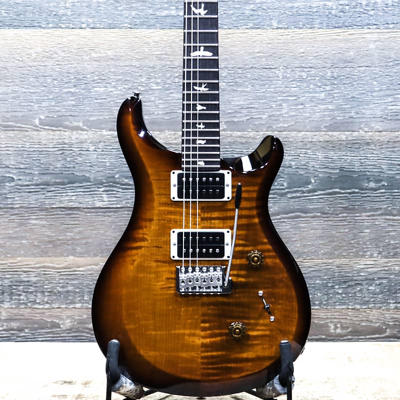 PRS S2 Custom 24 Flamed Maple Top Black Amber Electric Guitar | Reverb