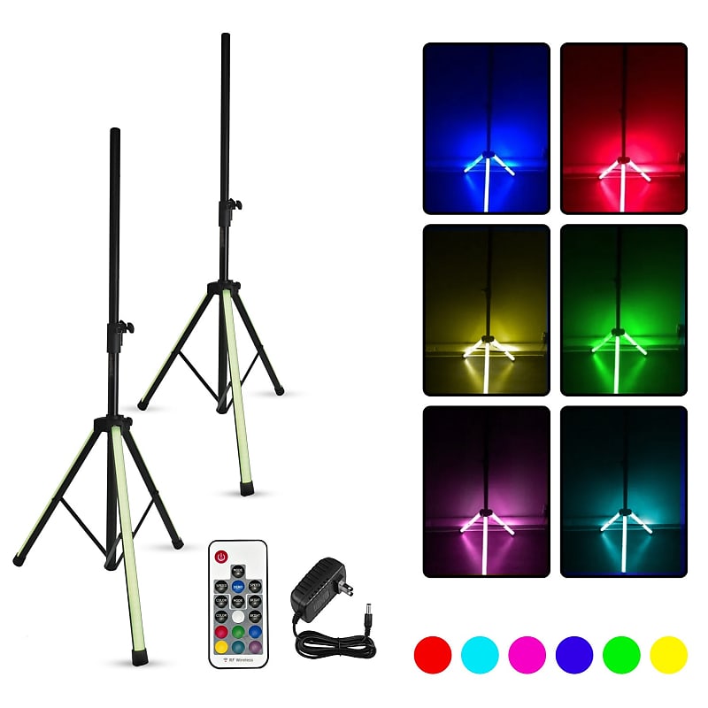 5 Core Speaker Stand Pair w RGB Tripod Floor Heavy Duty | Reverb