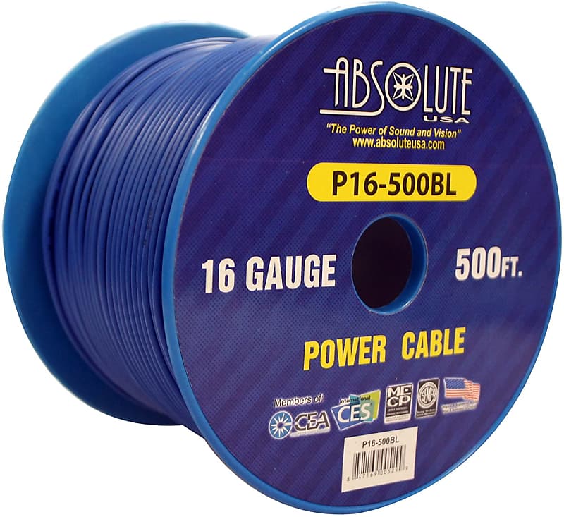 Absolute USA P16-500BL 16 Gauge 500-Feet Spool Primary Power | Reverb