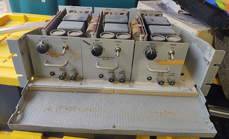 Three of RCA BA-34C Mono Monitor Amplifier in RCA rack | Reverb Canada