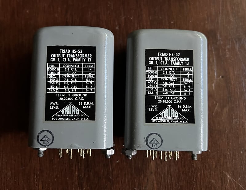 Pair Triad HS 52 output transformer for Fairchild 670 | Reverb