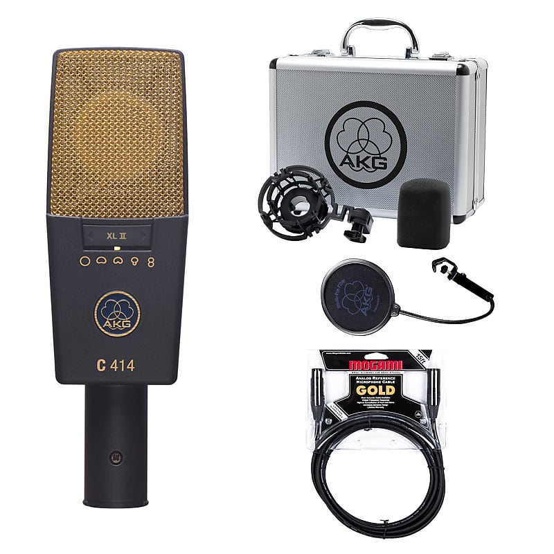 AKG C414 XLII Microphone w/ Premium 15-foot XLR Mogami Gold | Reverb