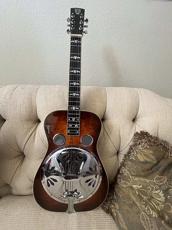 Dobro Model 27 Deluxe 1998 - Tiger Maple Amber Burst | Reverb