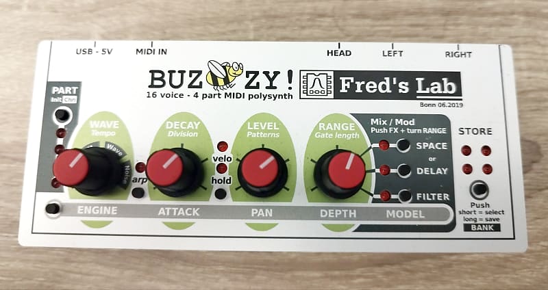 Fred's Lab Buzzzy! - 4 Part Multitimbral Synthesizer | Reverb
