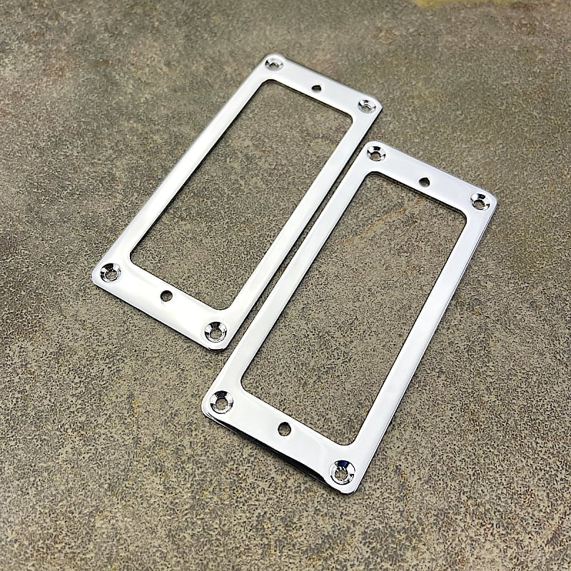 Mini Humbucker Mounting Rings Set - Steel - Chrome Plated - | Reverb