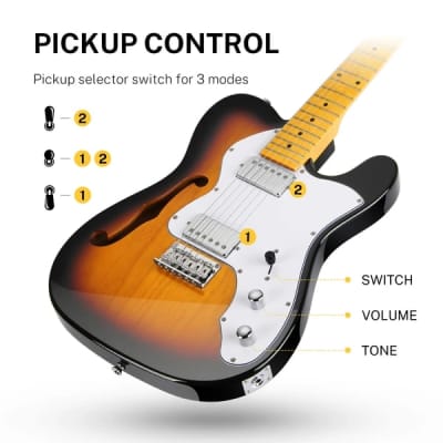 39 Inch Jazz Thinline Electric Guitar Tele Style Electric | Reverb