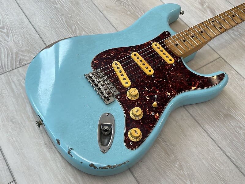 Relic Fender Sonic Blue AVRI 57 Stratocaster Road Worn Texas | Reverb