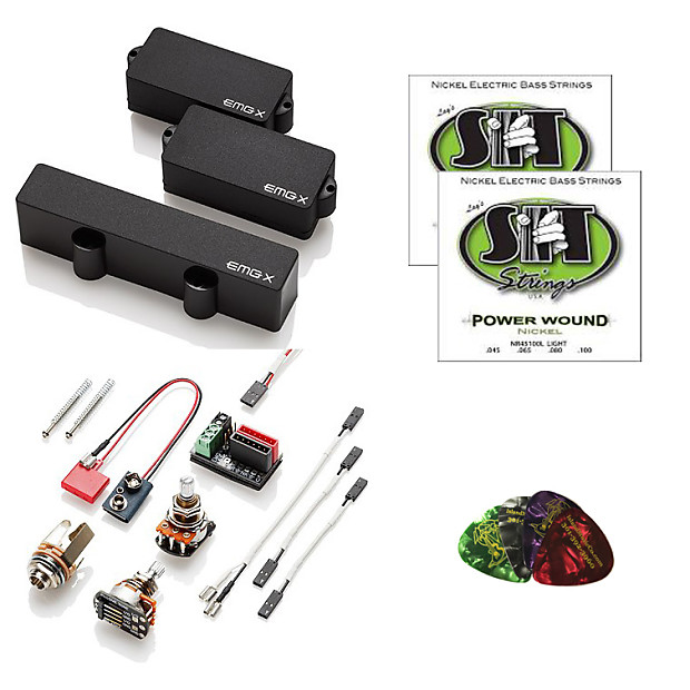 EMG PJX-CS Active Ceramic Steel PJ Bass Guitar Pickup Set | Reverb