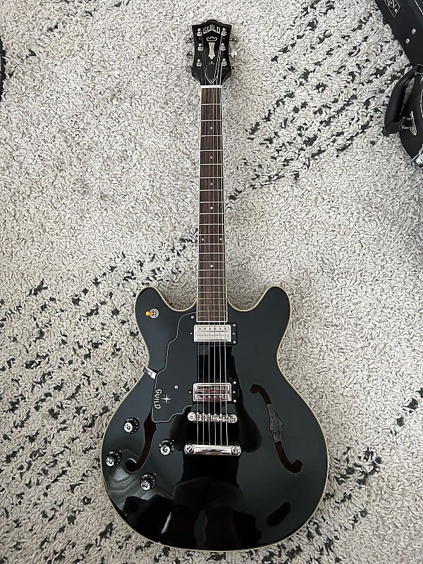 Left Handed Guild Starfire IV 2018 Black w/ Cream Binding | Reverb