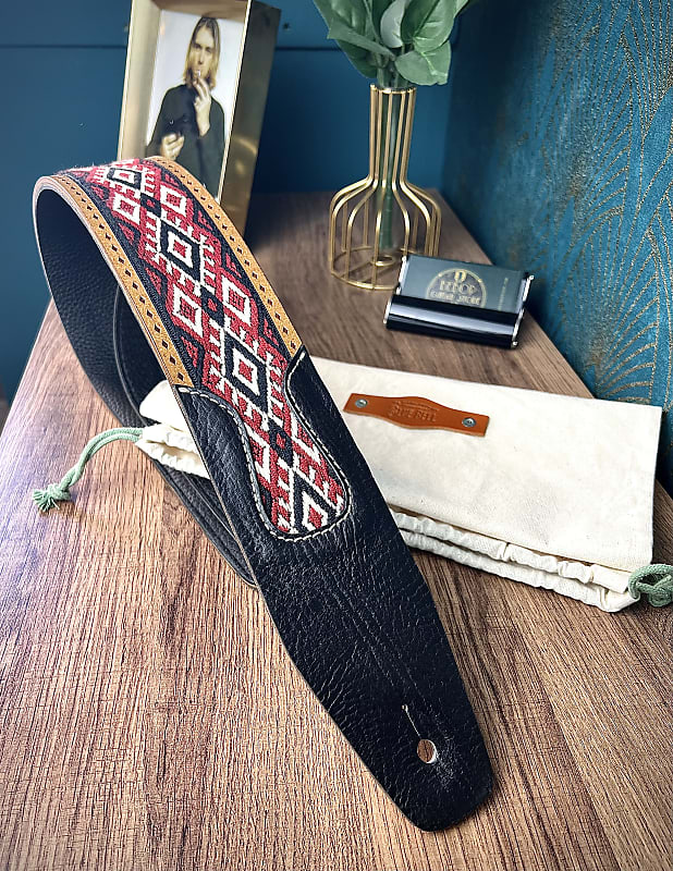 Blue Bell Straps 1984 Paris Texas - Black & Cherry | Reverb