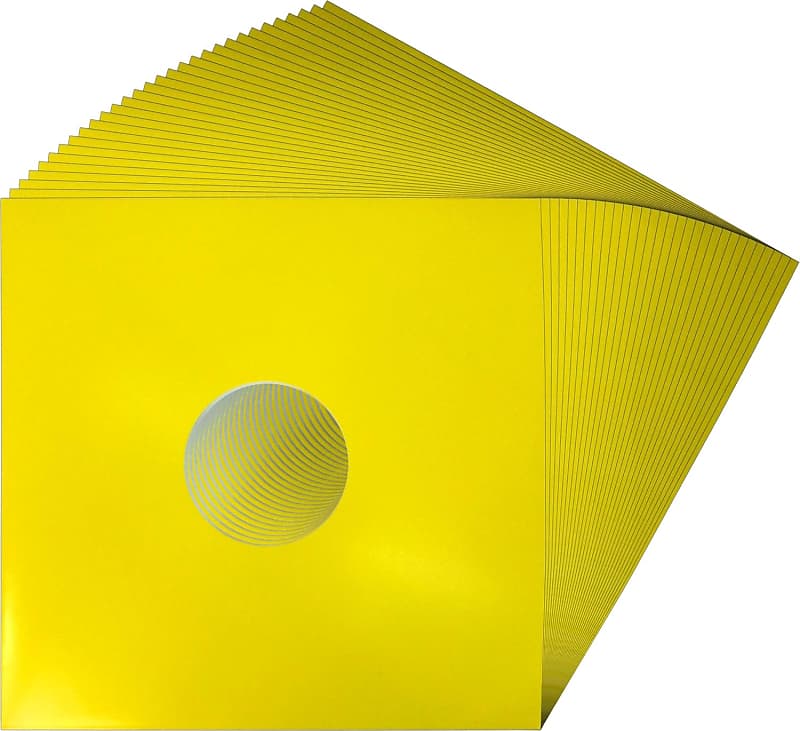 (25) 12JWYEHH 12" Glossy Yellow Record Jackets with Hole LP | Reverb