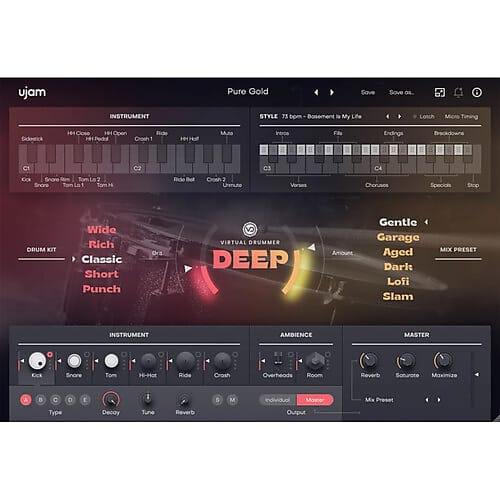 Ujam Virtual Drummer DEEP Virtual Instrument Plug-In | Reverb