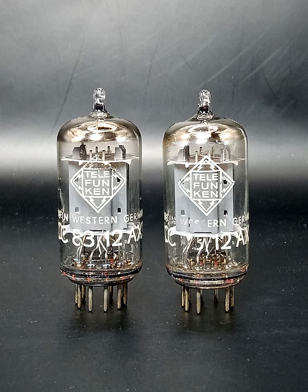 Matched Pair Of Telefunken ECC83/12AX7 SMOOTH PLATE MAXI | Reverb
