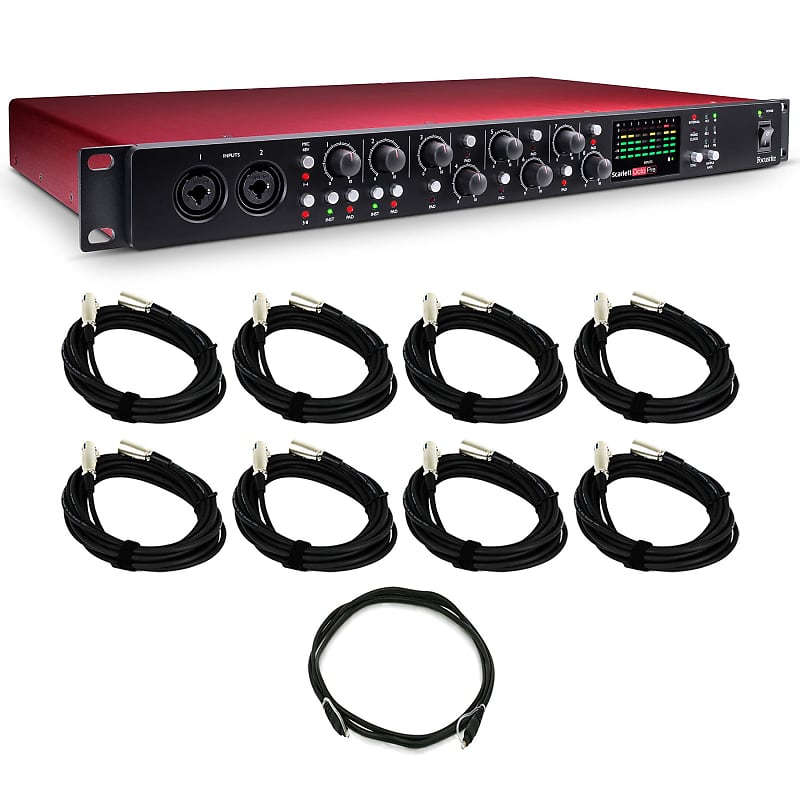 Focusrite Scarlett OctoPre w/ XLR Cables & Hosa Optical Cable | Reverb