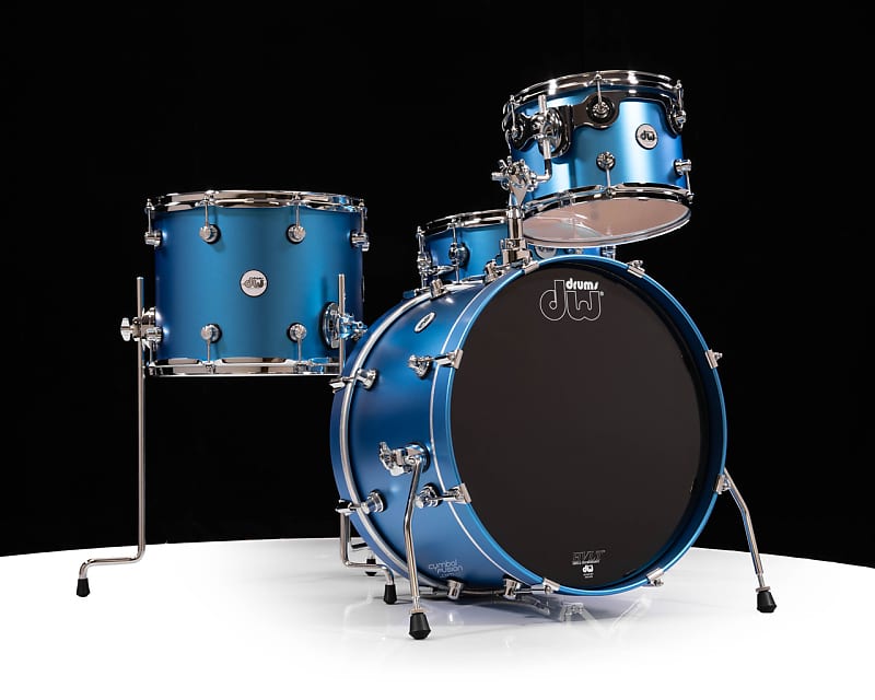 DW Design Series 4pc Frequent Flyer Kit - Aqua Metallic | Reverb