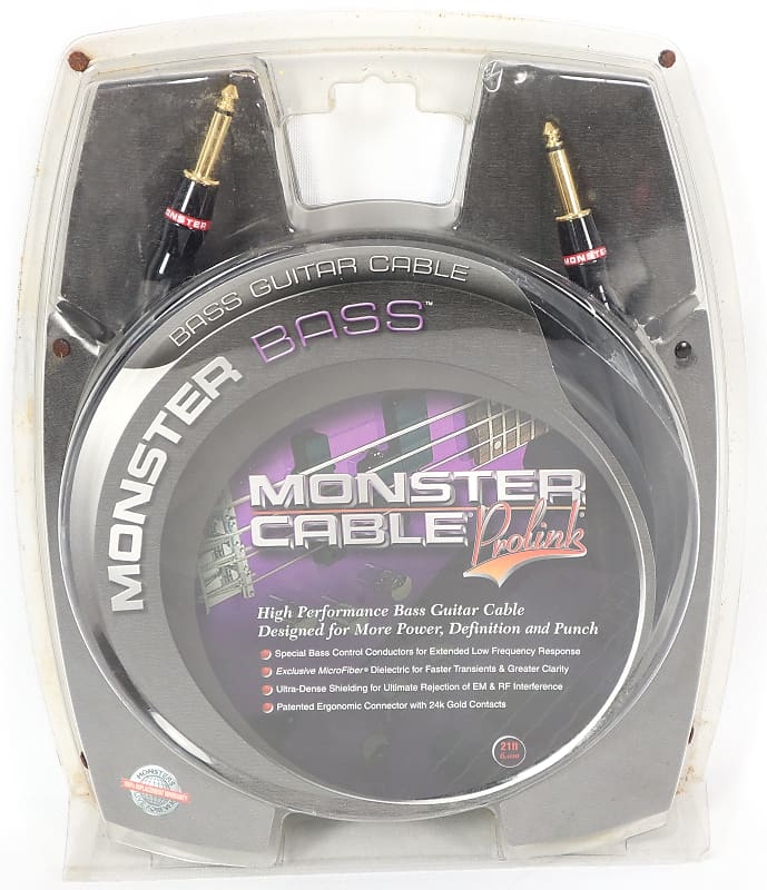 Monster ProLink 21' Bass Guitar Cable NOS | Reverb