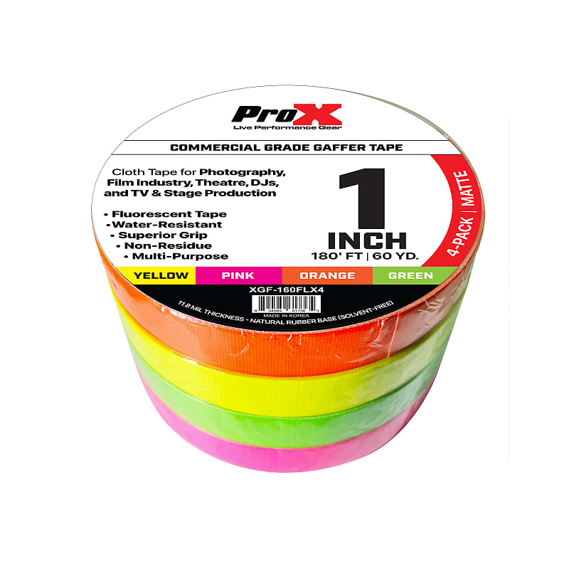 Pro X Gaffer Tape 4-Pack 180' FT per roll 1" Inch Wide | Reverb