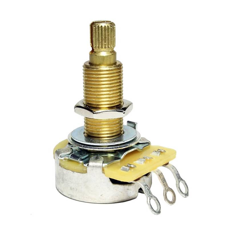 CTS 250k Audio Taper Potentiometer Long Threaded Shaft Pot | Reverb