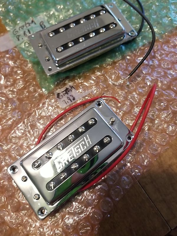 Gretsch® Chrome Bridge & Neck Humbucker Pickup Set With | Reverb