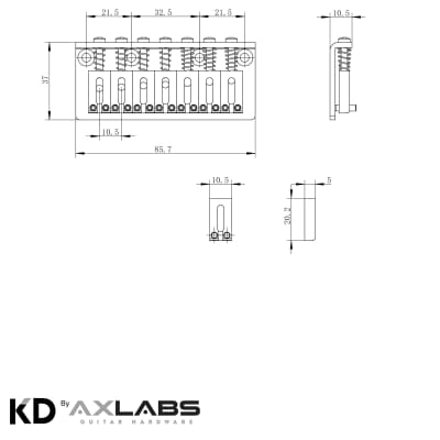 KD By AxLabs 7-String Hardtail Bridge - String-Through-Body, | Reverb