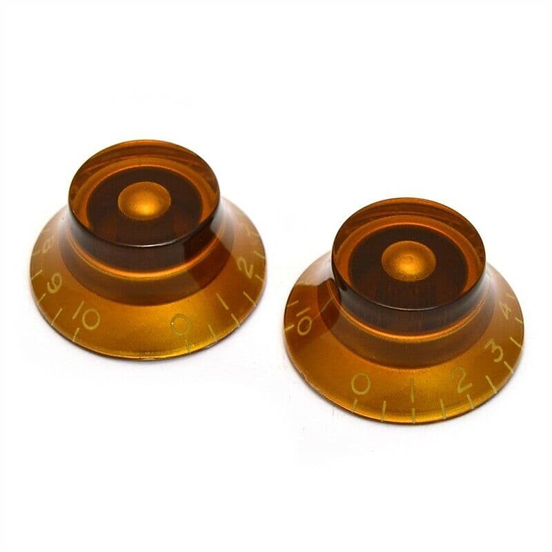 Allparts Vintage Style Bell Knobs (pack of 2) - Amber | Reverb