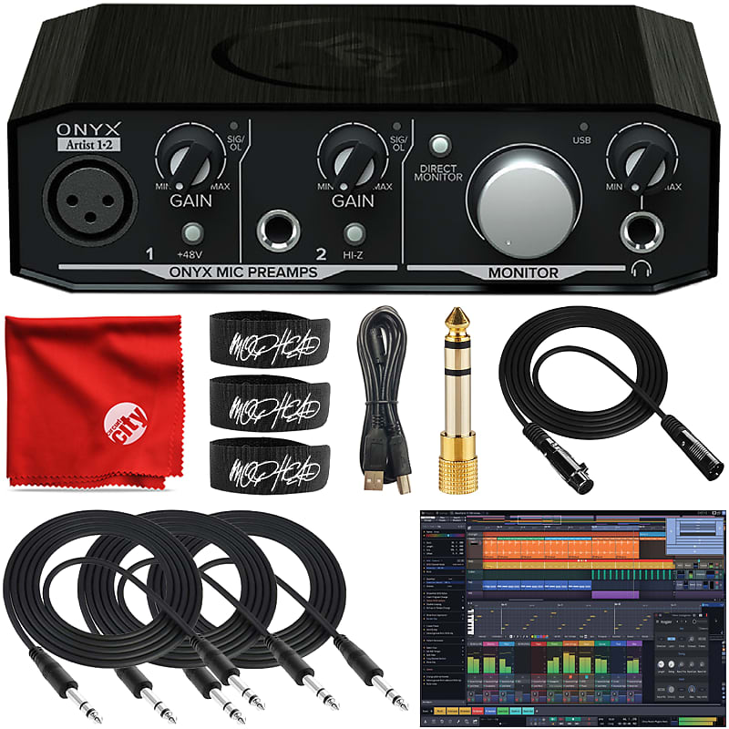 Mackie Onyx Artist 1-2 USB Audio Interface with 3x 10' TRS, | Reverb
