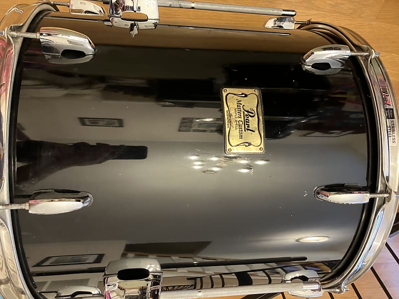 Pearl Masters Custom MMX 16” Floor Tom 1990s - Piano Black | Reverb