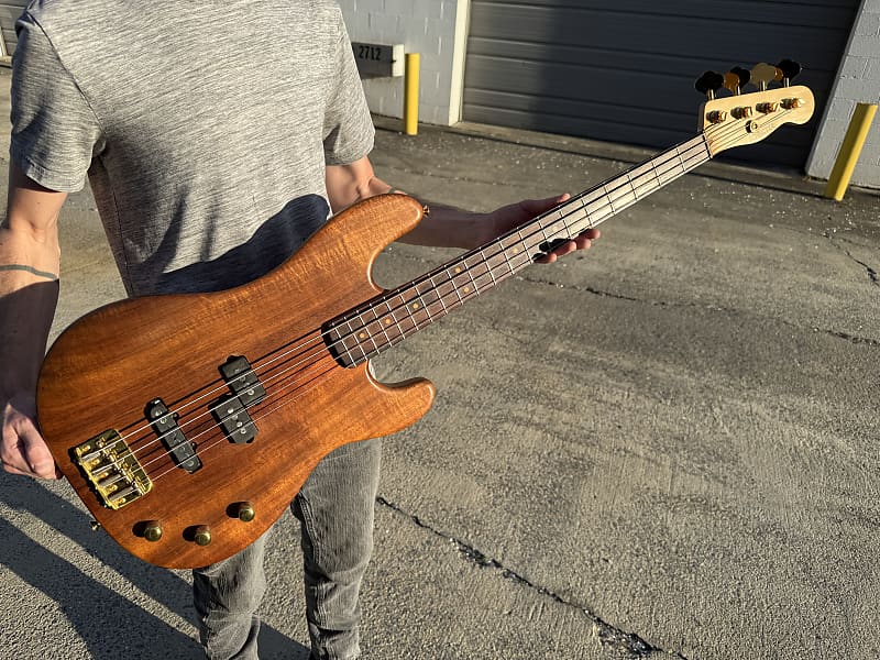 Schecter P-Bass 1983 - Natural flamed Koa | Reverb