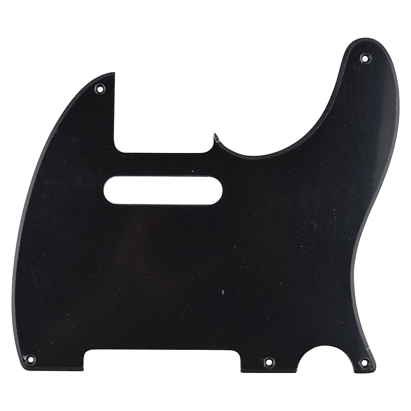 5-Hole Telecaster Compatible Scratchplate - Black 1-ply | Reverb UK