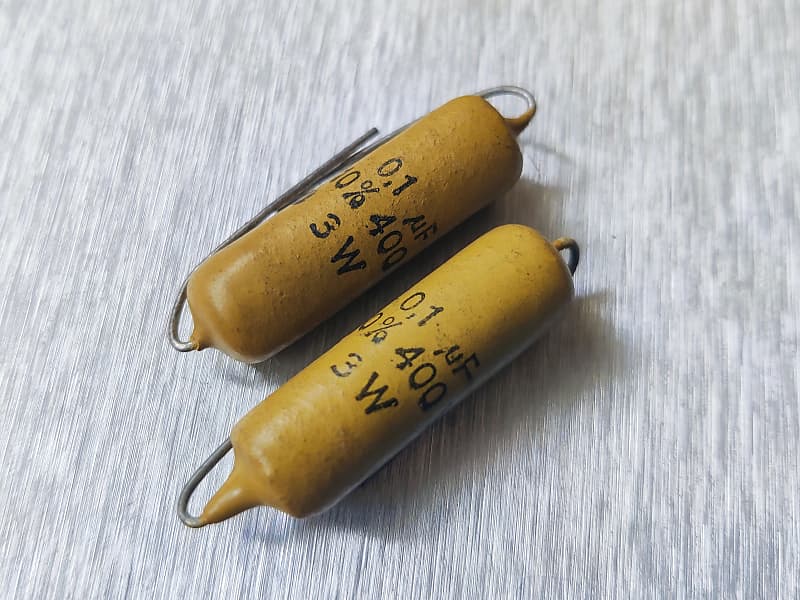 2x NOS Philips Mustard 100nF (0.1uF) 400V Capacitors for | Reverb UK