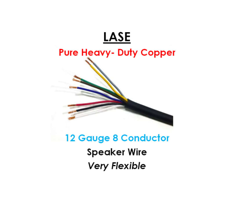 LASE 12 AWG Gauge 8 Conductor Heavy Duty Speaker Wire (Sold | Reverb