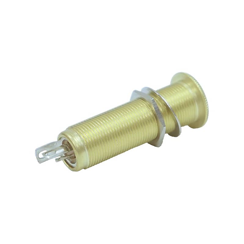 Switchcraft 1/4" Stereo Guitar Barrel Jack Socket (Brass / | Reverb