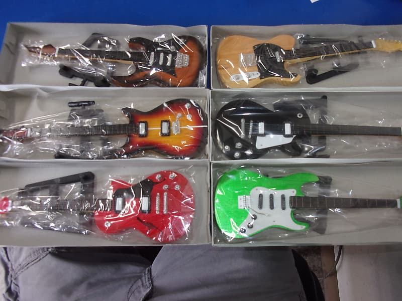 Lot of 6 #1 Detailed Miniature 10" Electric Guitars with | Reverb