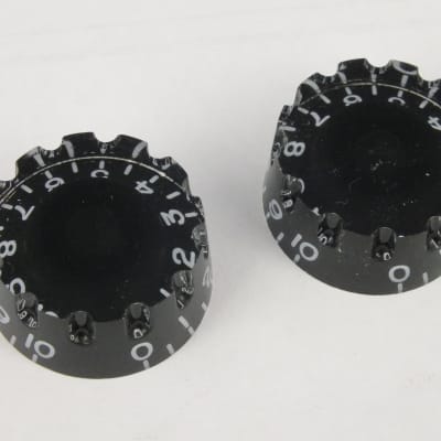 4 Black Knurled Speed Dial Knobs for Epiphone Les Paul, SG, | Reverb