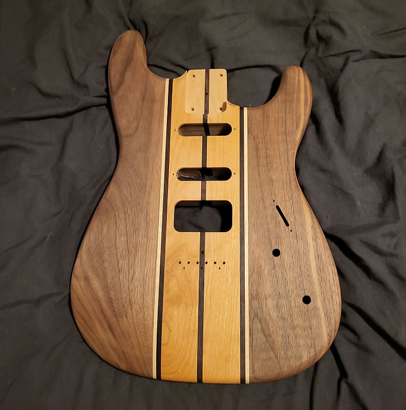 Longboard Strat style Guitar Body Alder/Walnut/Rosewood | Reverb